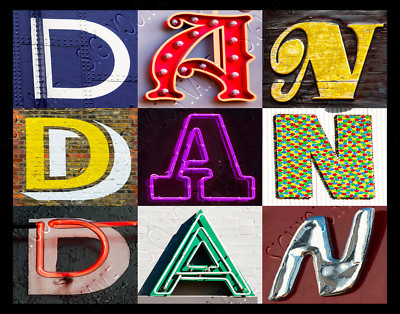 DAN Name Poster featuring photos of actual sign letters | eBay