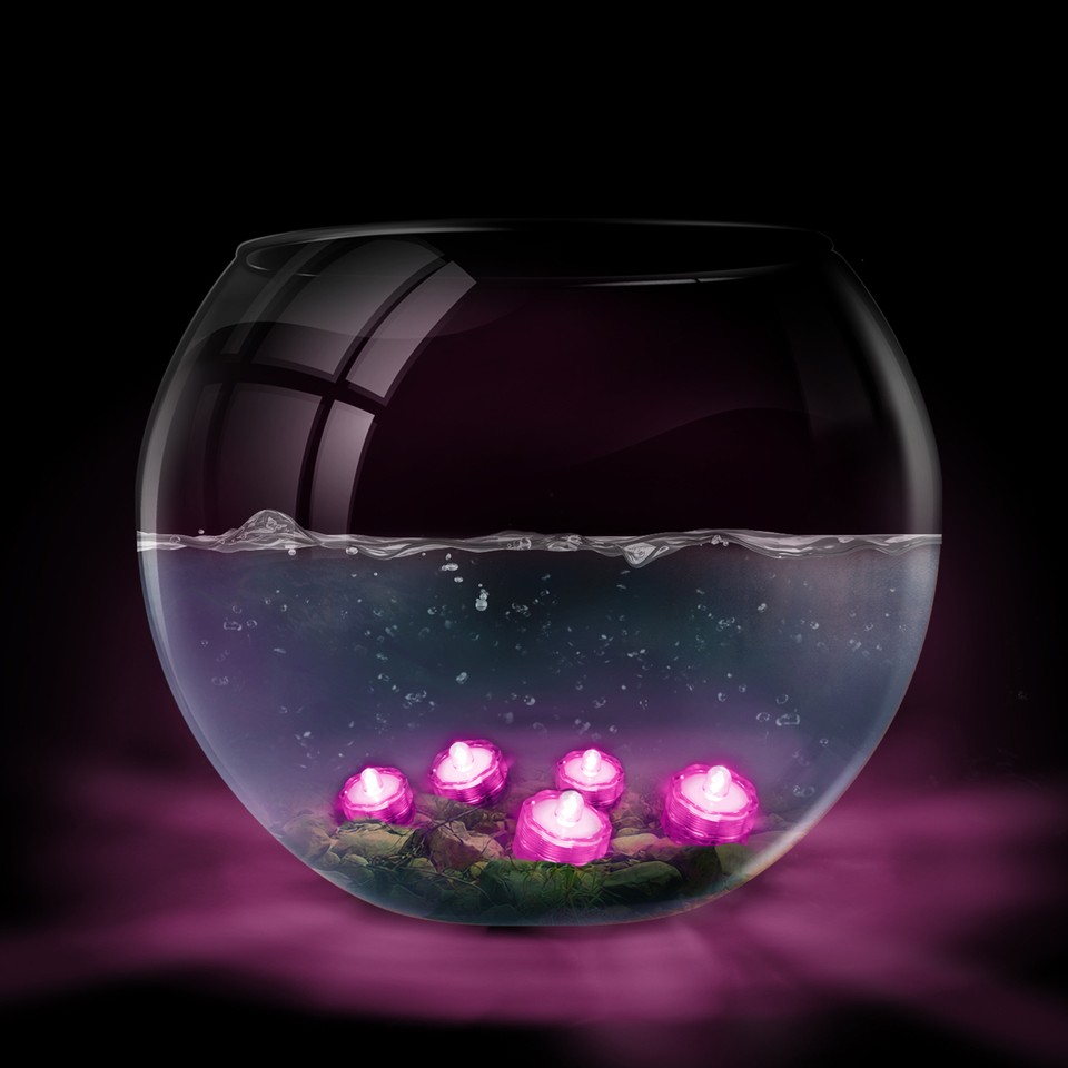 12/24/36 LED Vase Tea Light Candles Submersible Waterproof Wedding ...