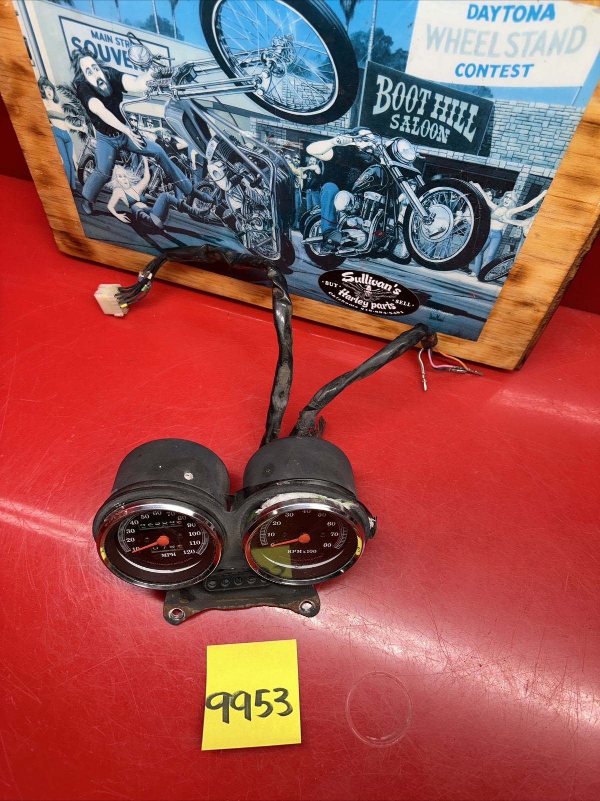 Harley 1994 Dyna Convertible Gauge Dual Speedo Speedometer Tach ...