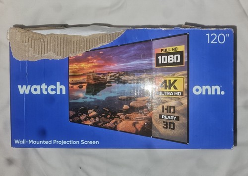 120” Projector Screen Onn Wall Mounted White New - Open Box | eBay