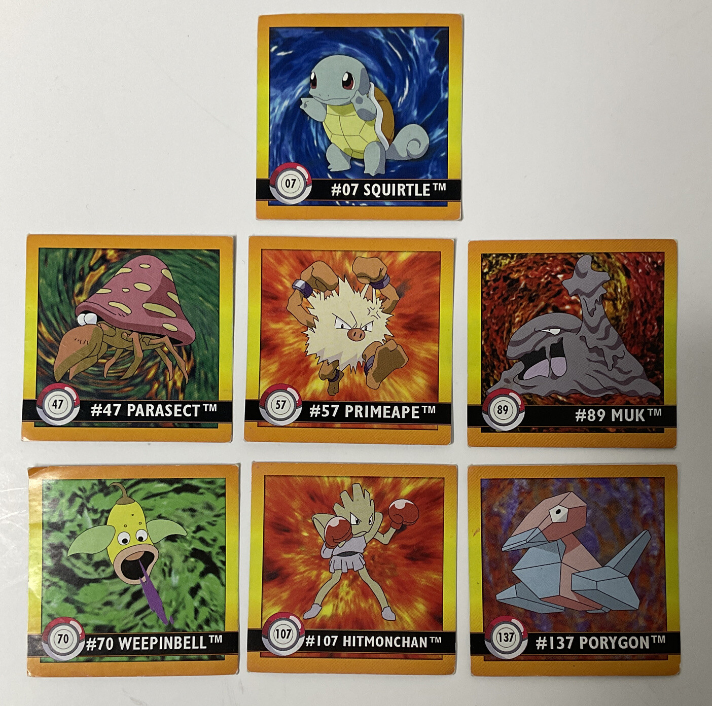 Pokemon Artbox Stickers Lot 1999 Nintendo Lot of 7 Squirtle Parasect ...