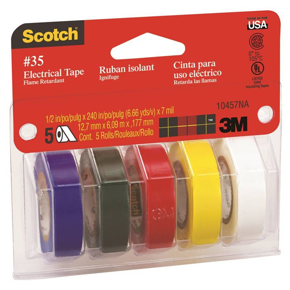 1/2" Assorted Colored Electrical Tape (Pack of 5) | eBay