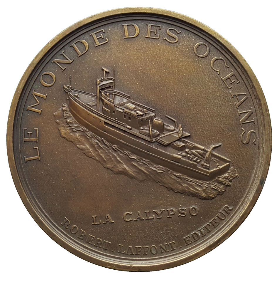 France Bronze Medal Commandant Jacques Yves Cousteau by R. Duboc 90 mm ...