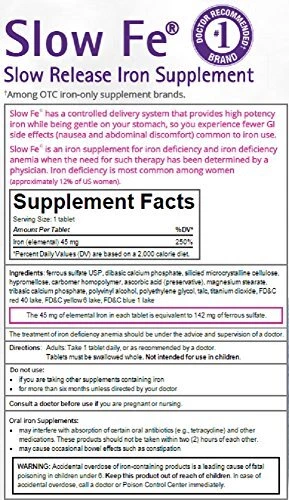 Slow Fe Iron Ingredients