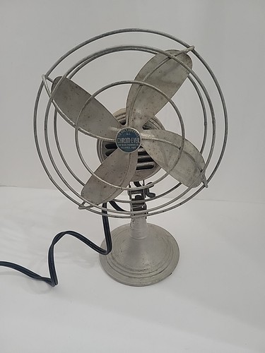 Vintage MCM Chrom-Ever Desktop Fan Wade Youmans Co WORKS NICELY! | eBay