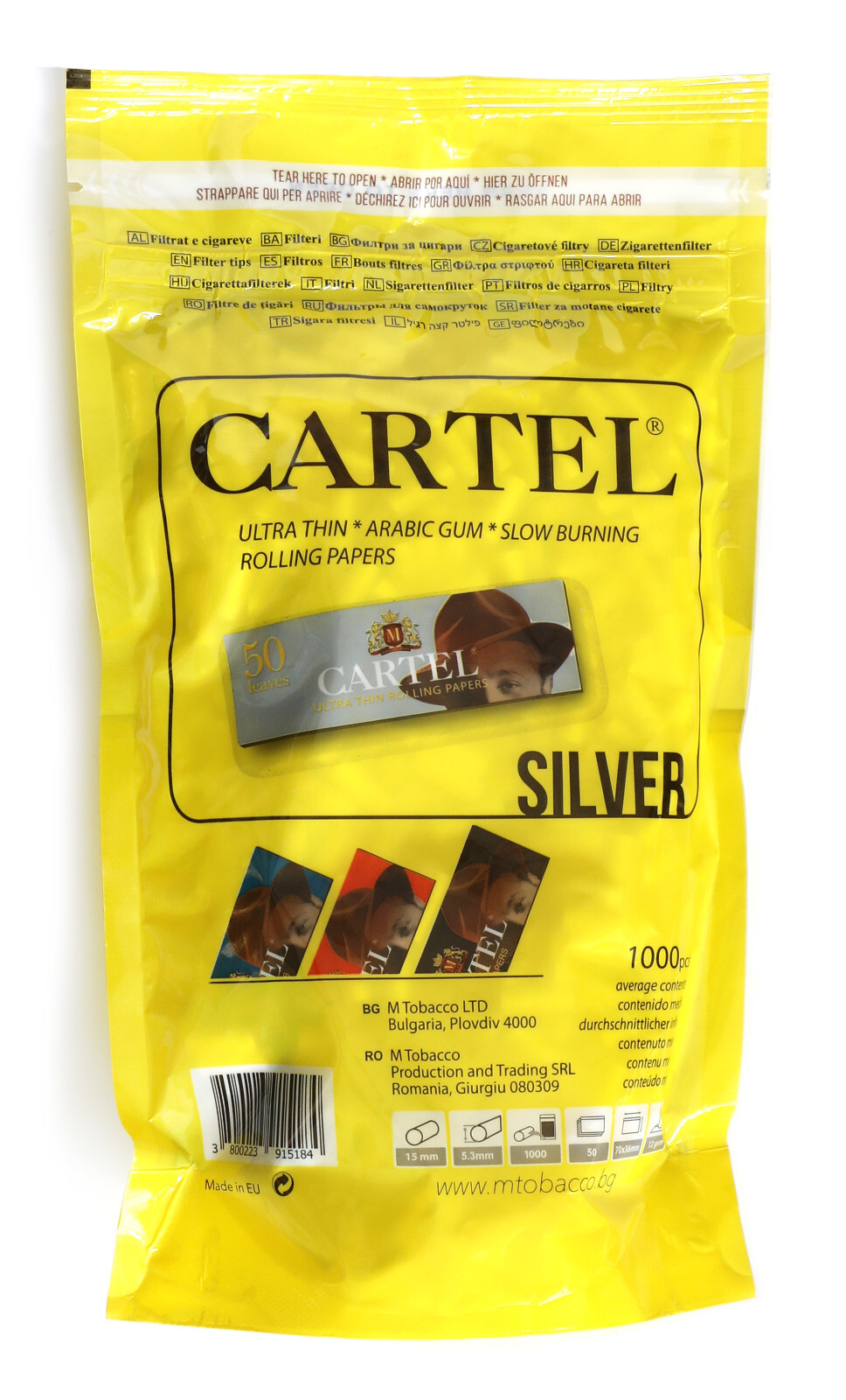 Cartel Cigarette filters extra slim 5.3mm x 1000 filters + 1 extra ...