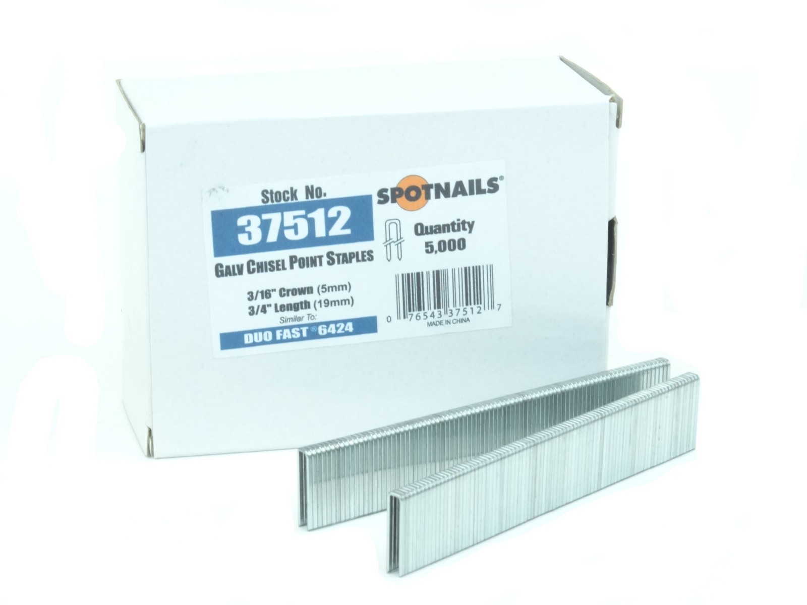 Spotnails 37512 Duo Fast Style 64 Series Staples 3/4″ 19 Gauge for ...
