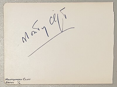 Montgomery Clift Signed Autographed 4x6 Album Page BAS LOA From Here To ...