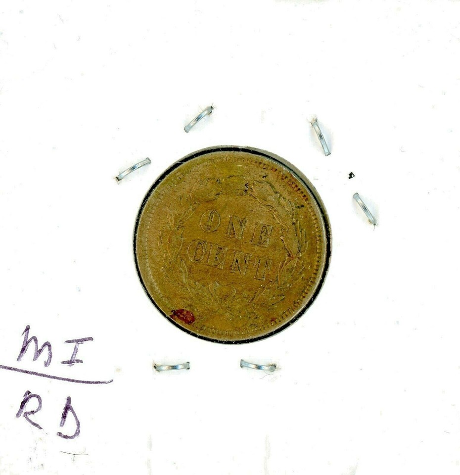1859 Indian Head Penny Cent CN XF Reverse error Mistrike in "O" One | eBay