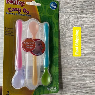 Nuby 3 pack Easy Go Spoons with Travel Case BPA Free | eBay