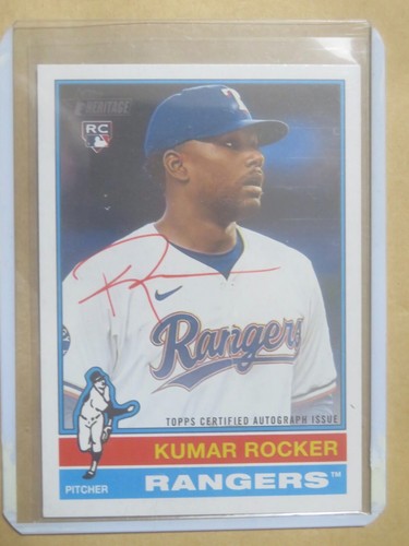 2025 TOPPS HERITAGE KUMAR ROCKER RC REAL ONE AUTO RED 3/76 TEXAS ...