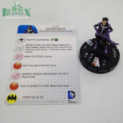 Heroclix Superman / Wonder Woman set Huntress #010 Common figure w/card ...