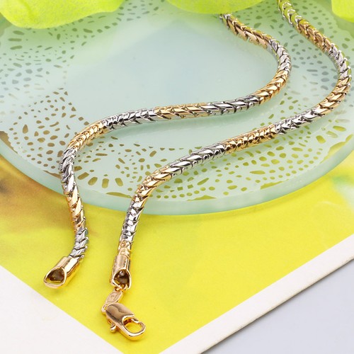 9ct 9K Yellow & White Gold Plated Men,s Lovely Rope 28" chain necklace ...