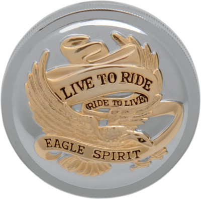 Drag Specialties - 72647 - Gas Cap - Vented Live To Ride - Chrome with ...