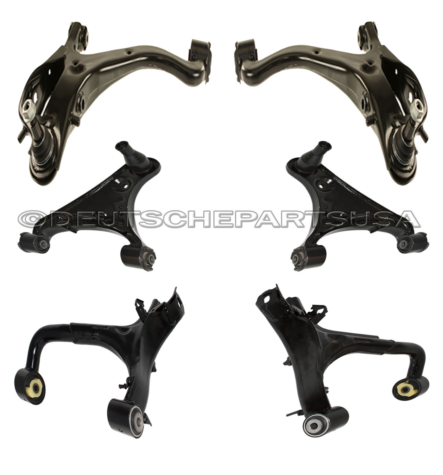 LAND ROVER LR3 UPPER LOWER FRONT REAR CONTROL ARMS BALL JOINTS L+R KIT ...