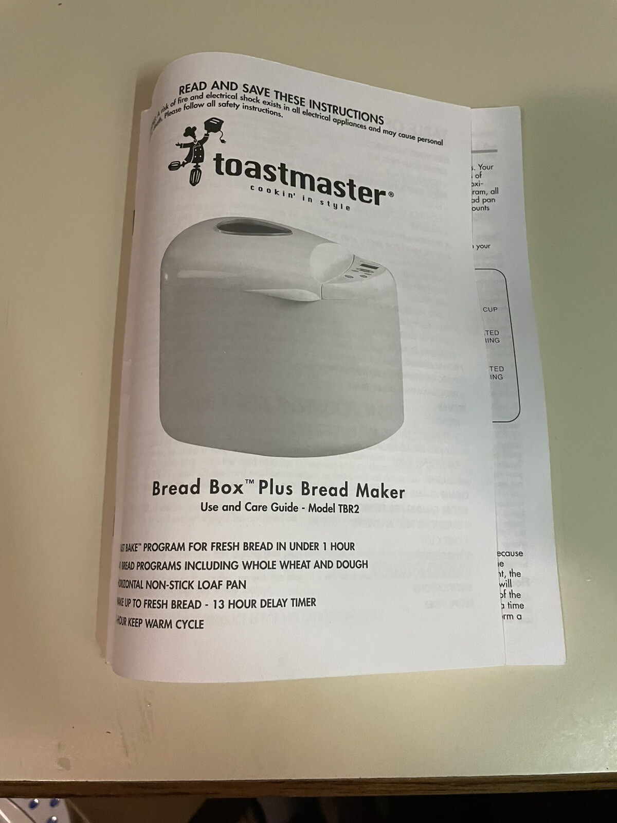 Automatic Toastmaster 2lb Bread Maker Box TBR2 T Horizontal, Tested ...