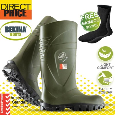 BEKINA Work Safety Gumboots Steel Toe Cap StepLite X Super Light Soft ...