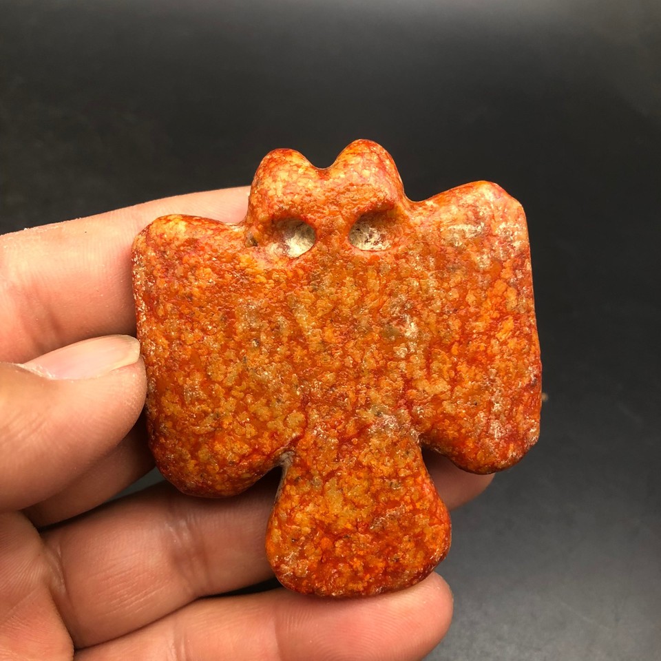 Old Hongshan Culture Hetian Jade Hand-Carved Bird Eagle"owl" Amulet ...