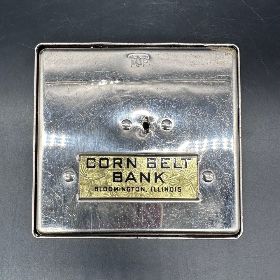 Vintage Corn Belt Bank Coin Bank Key MA Gerett Kitschy Mid Century ...