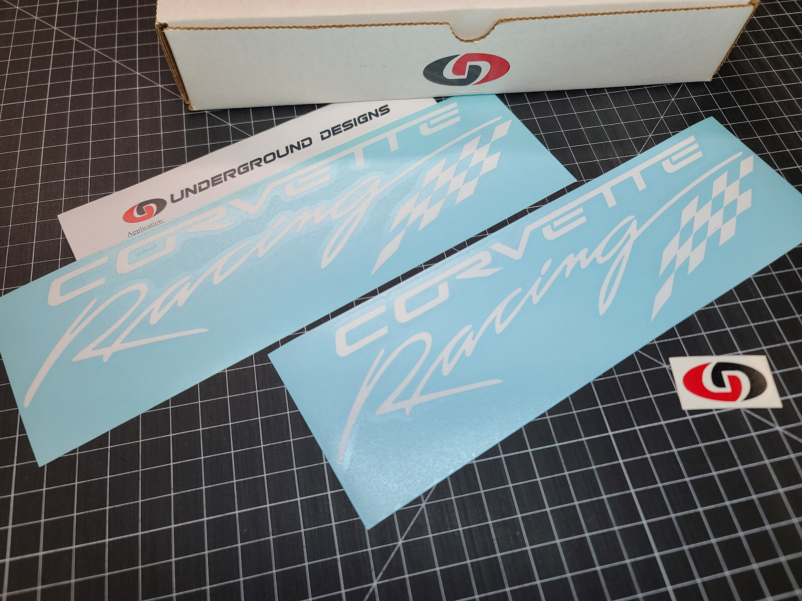 Corvette Racing Script Decals (2) C5 C6 C7 C8 Stickers Stingray Z51 Z06 ...