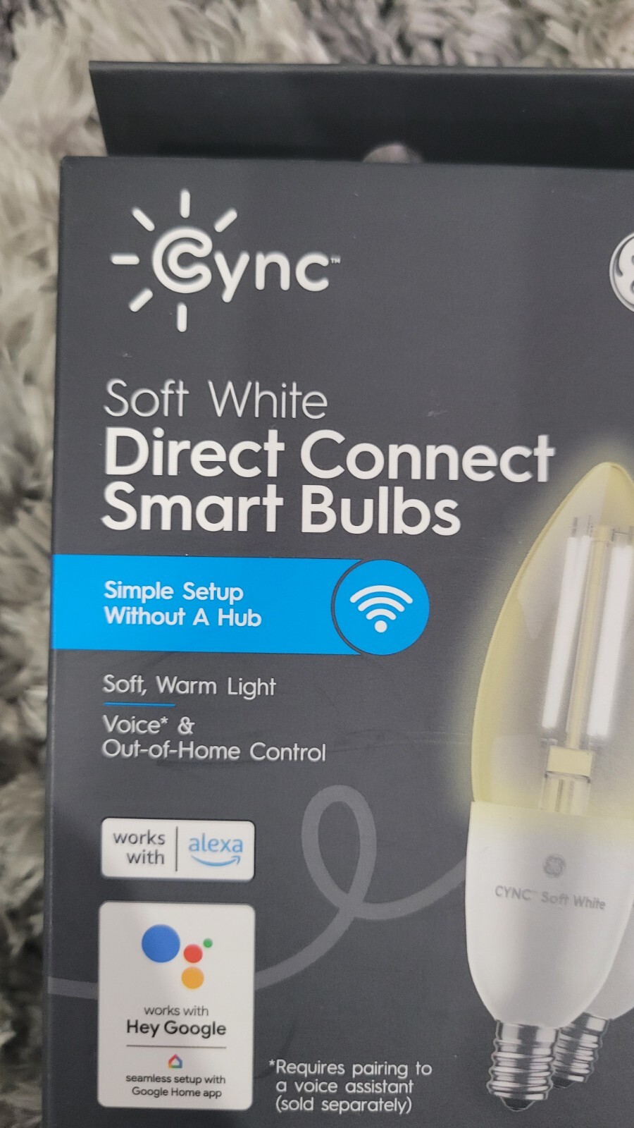 GE CYNC Direct Connect Smart LED Light Bulb Candelabra, 500 Lumen (lot ...