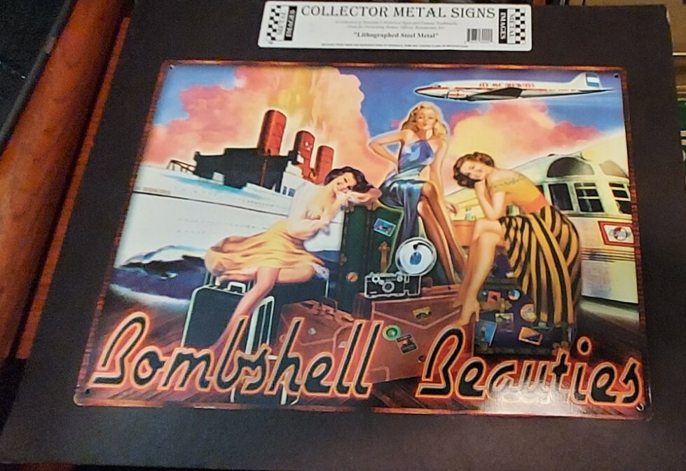 "Bombshell Beauties" Collector Metal Signs. Lithographed Steel Metal | eBay