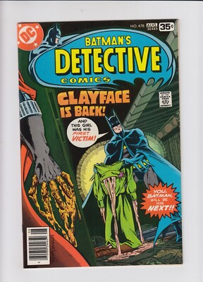 Batman Detective Comics 478 9.0 NM High Grade Combine Ship 1st Clayface ...