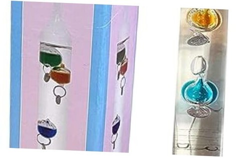 Galileo Glass Thermometer, Multicolor Floating Spheres Balls, Measures ...