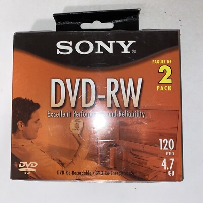 Sony DVD-RW 2X Rewriteable 4.7GB 2-Pack 120 Minutes For Home Video ...