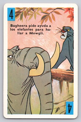 1968 H. Fournier - Disney's Jungle Book Card Game - Blue 4 - Bagheera ...