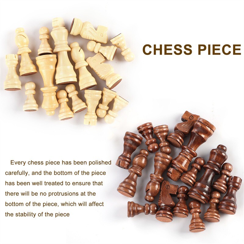 29x29cm Large Chess Wooden Set Folding Chessboard Pieces Wood Board ...