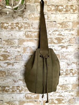 Rockport Suede Backpack Purse Olive Color | eBay