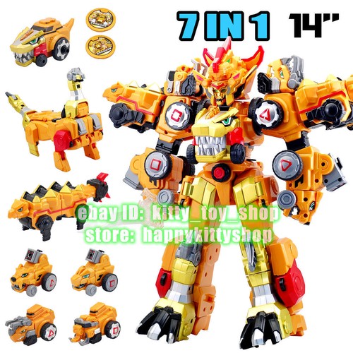 Dino Core Golden Ultimate D-Buster Tyranno Figure 7 in 1 Dinosaur Robot ...