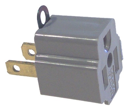 2 Leviton Gray 3-prong Plug Outlet Cord Adapters Receptacle Grounding ...