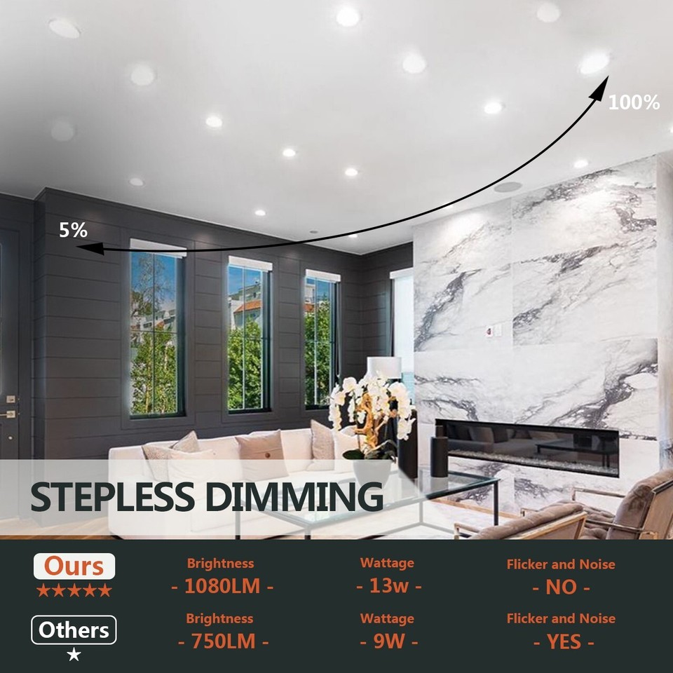 12 Pack 4 Inch 10W 5CCT LED Ceiling Lights Downlights Dimmable with ...