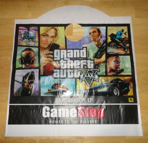 Grand Theft Auto V 5 GameStop Launch Night Promotional Plastic Shopping ...