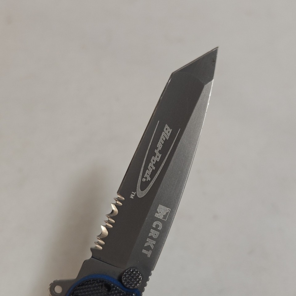 CRKT M16 Blue Point Tools Folding Pocket Knife 3" Blade 1/2 Serrated ...