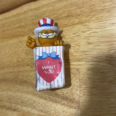 Vintage 1981 Garfield cartoon cat patriotic Uncle Sam pin by Enesco 3 ...