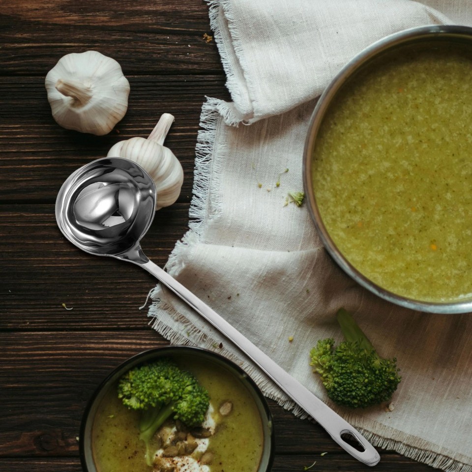 2 Pack Large Ladle Gravy for Serving Soup Ladles Spoons Stainless Steel ...