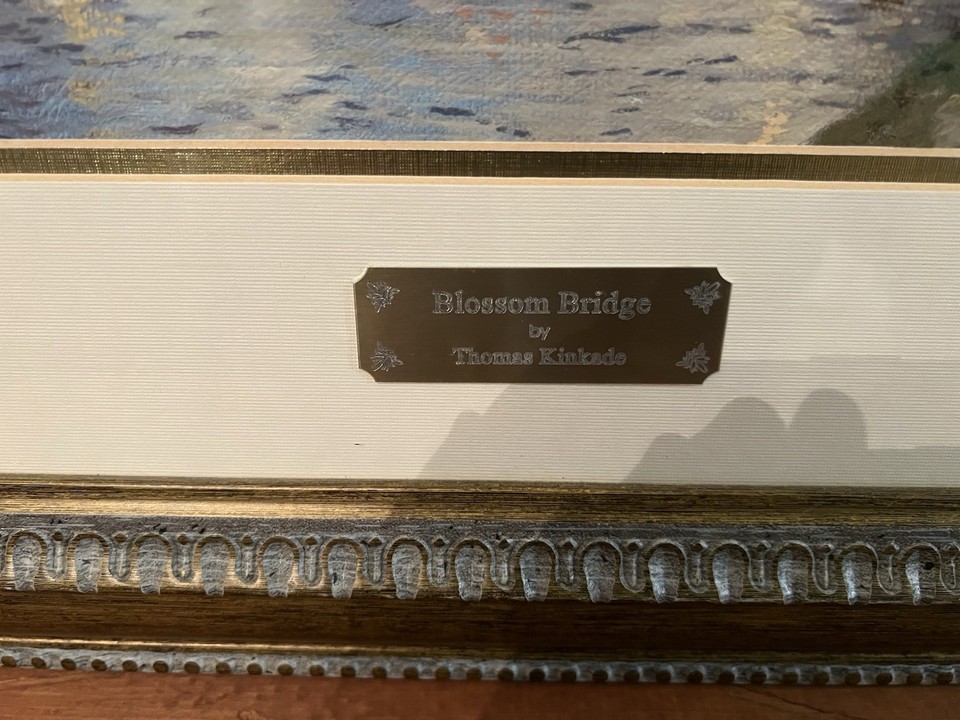 Thomas Kinkade Blossom Bridge Print Framed 30x26 | eBay
