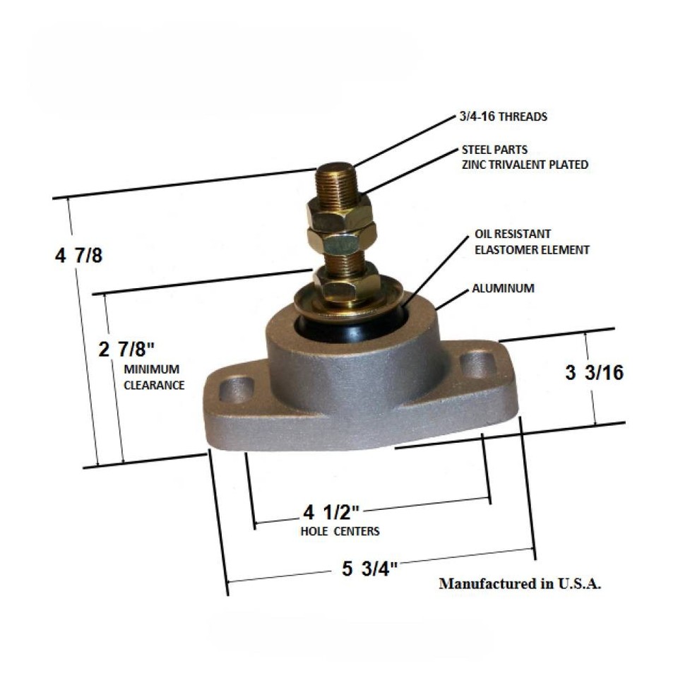 Bushings Inc DF-3306-3 Dual-Flex Engine Mount for Marine Boat Engines ...