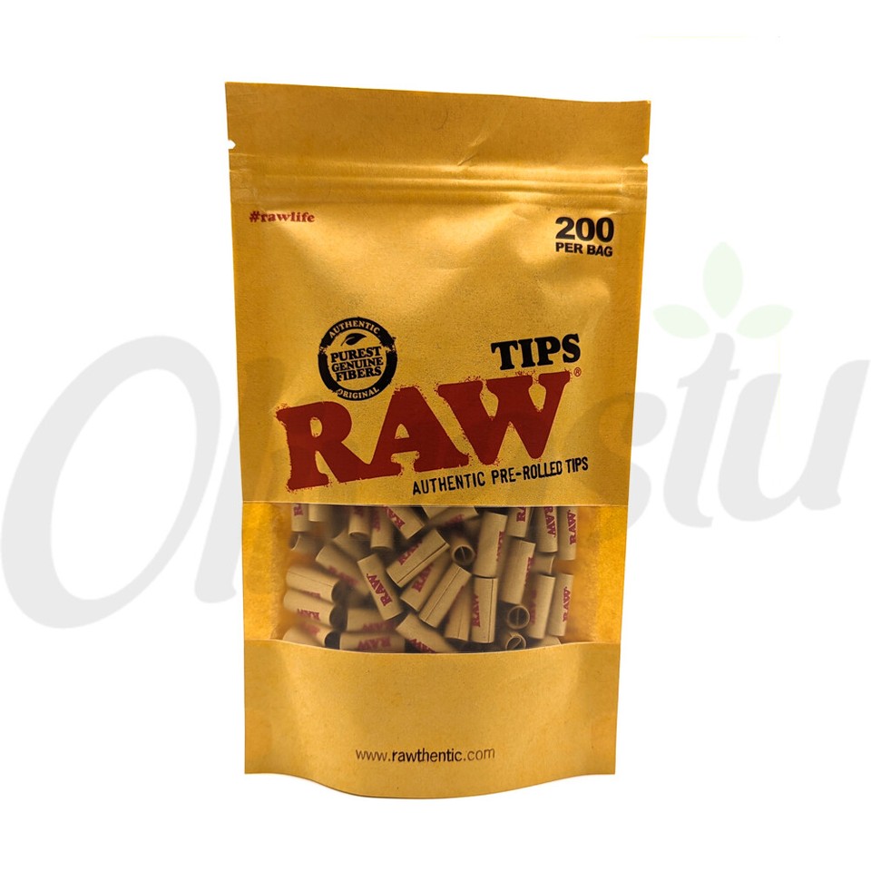 RAW Pre Rolled Filter Tips Bag Unrefined Roach Pack Rolling Papers Wide ...