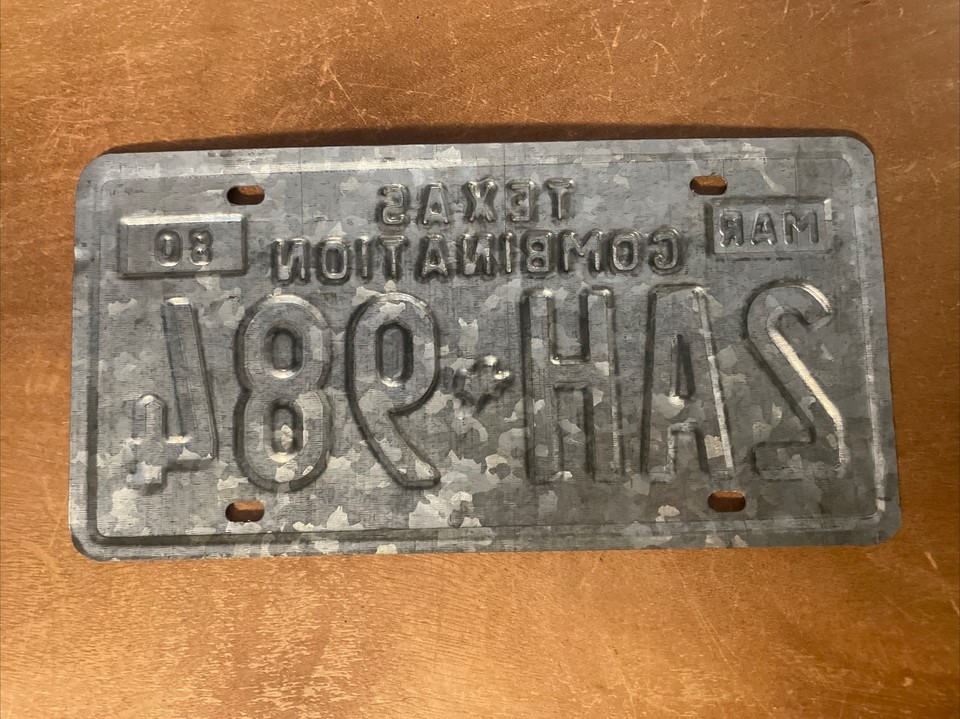 1980 Texas License Plate Combination # 2AH-984 New Old Stock | eBay