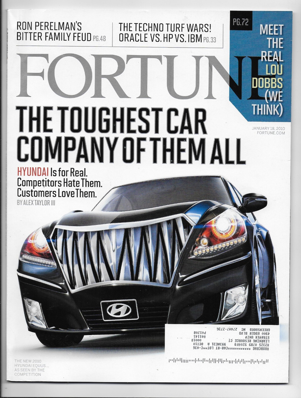 Fortune Magazine January 2010 - HYUNDAI, TOUGHEST CAR COMPANY - Combine ...