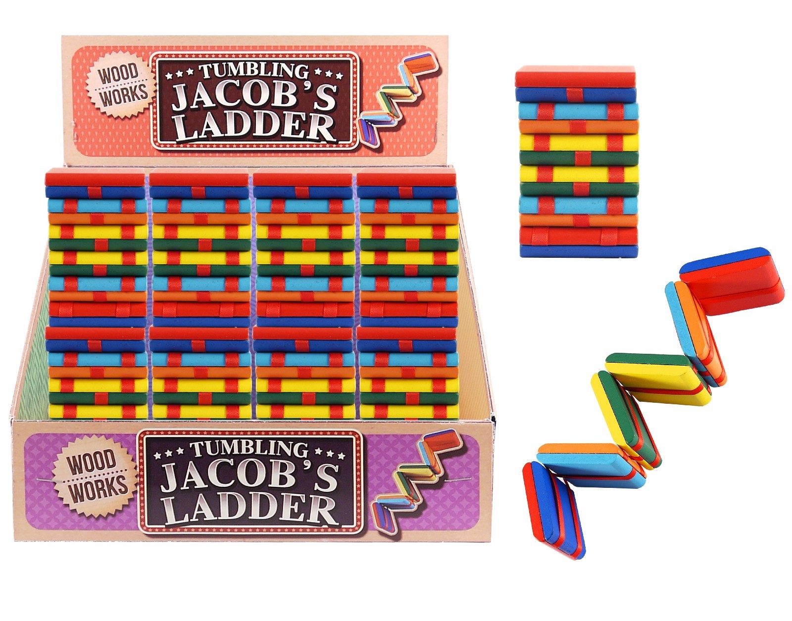 Traditional WOODEN MINI JACOBS LADDER Stocking Filler Magic Autism Toy ...