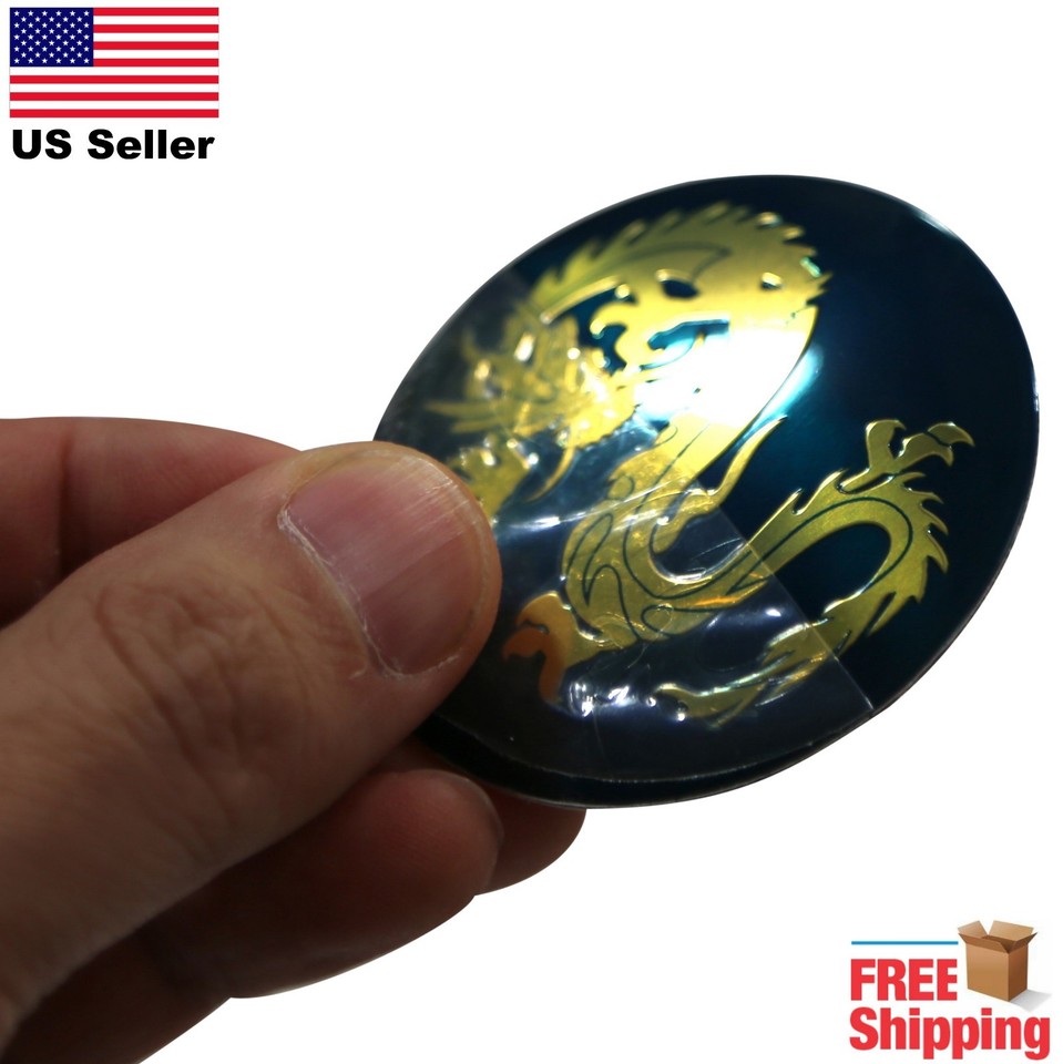 (4 Pack) Dragon Wheel Center Cap Sticker Emblem Decals 2.2" Dome (Gold ...