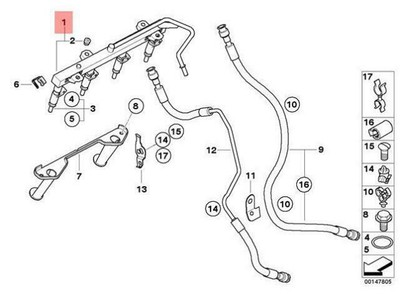 OEM BMW E60N E81 E82 E83 E83N E84 FUEL INJECTOR RAIL PIPE 13537530420 ...