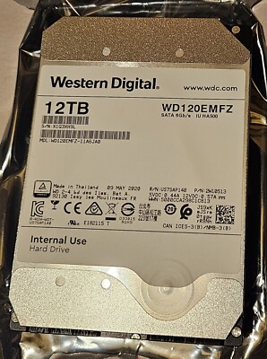 12TB Western Digital White Label Hard Drive WD120EMFZ NAS 256MB 5400RPM ...