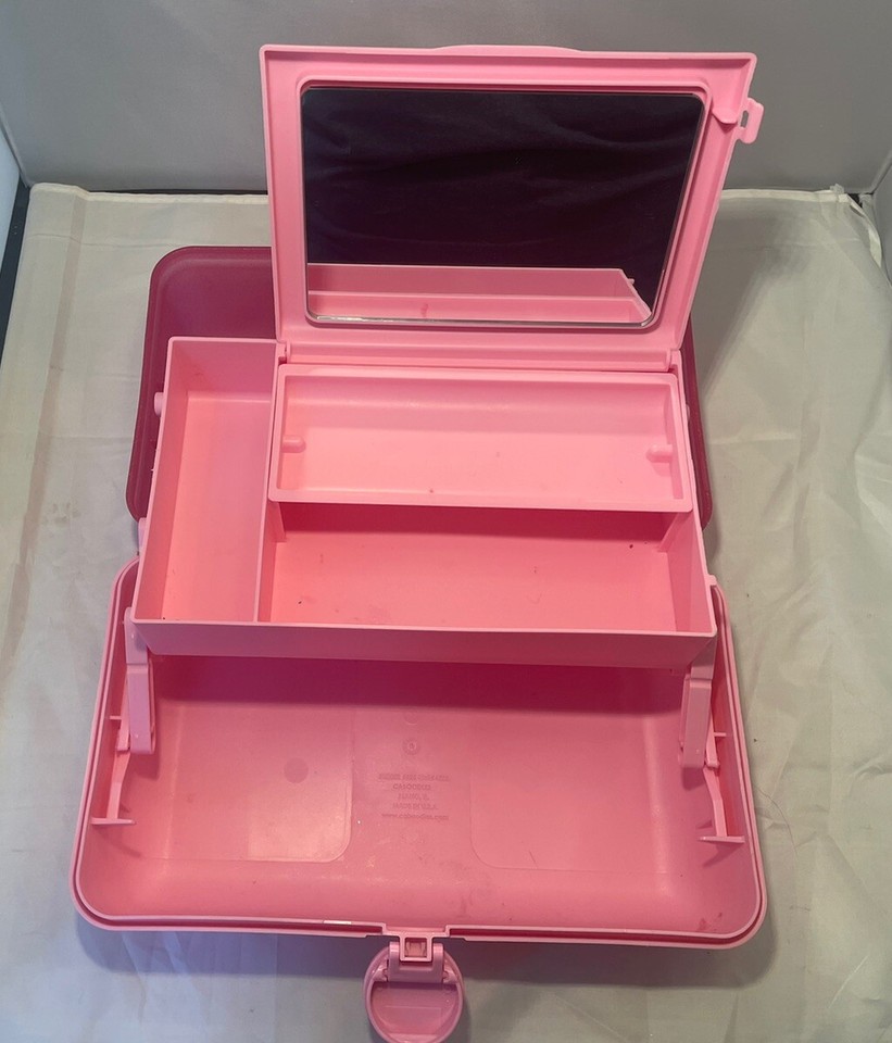 PINK Caboodles Makeup Cosmetic Case Organizer 3 Tier Travel W/Mirror ...