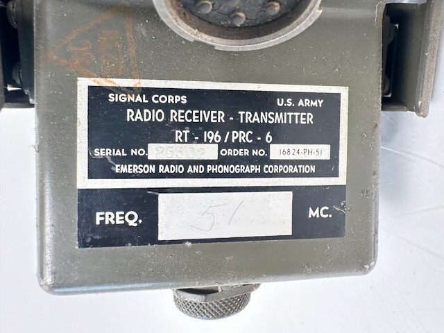 Vintage U.S. Army RADIO RECEIVER TRANSMITTER RT-196/PRC-6, Vietnam Era ...